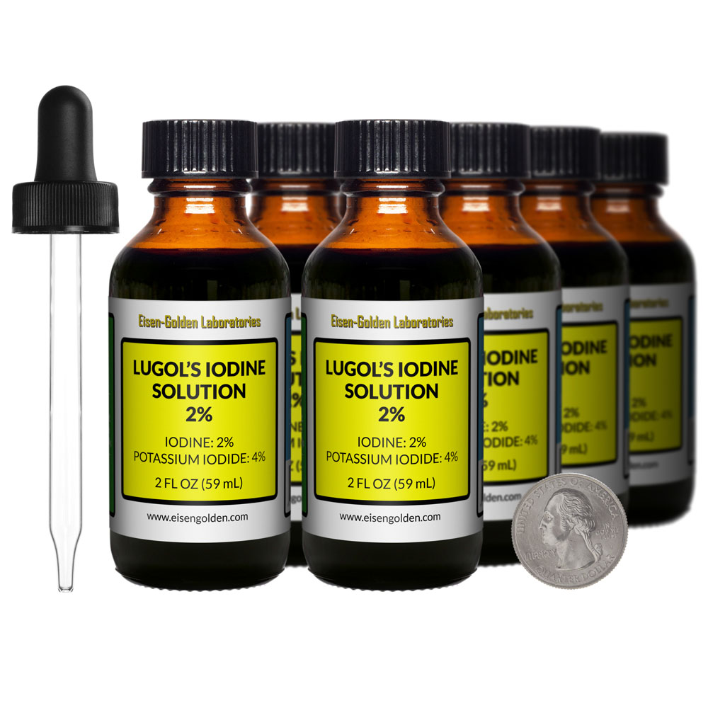 Lugol's Solution 2% 16 Fluid Ounces 8 Bottles